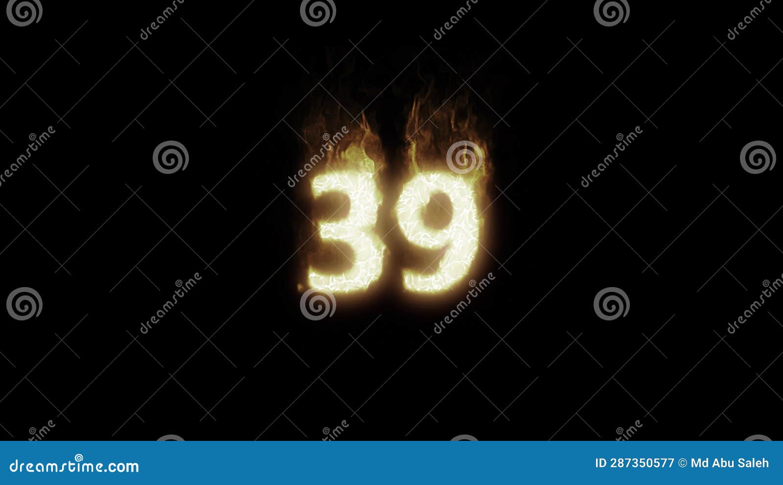 Burning Number 39. Fire Number. Alpha Channel. Transparent Background ...