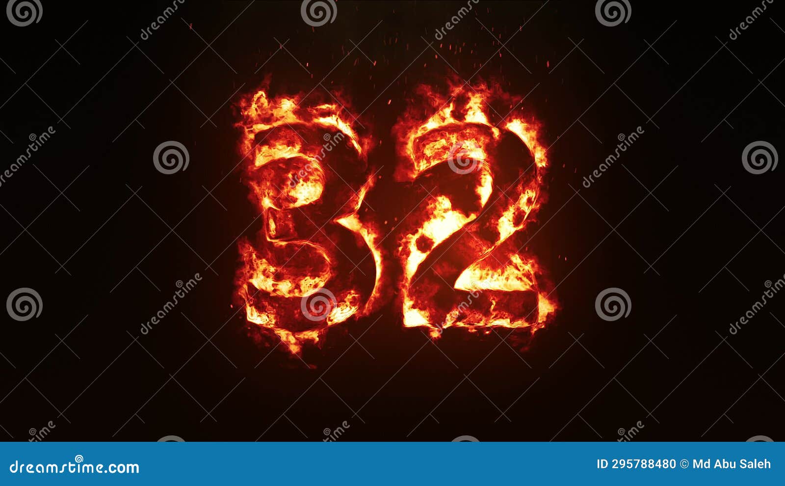 Burning Number 32. Fire Number Stock Footage - Video of flammable ...