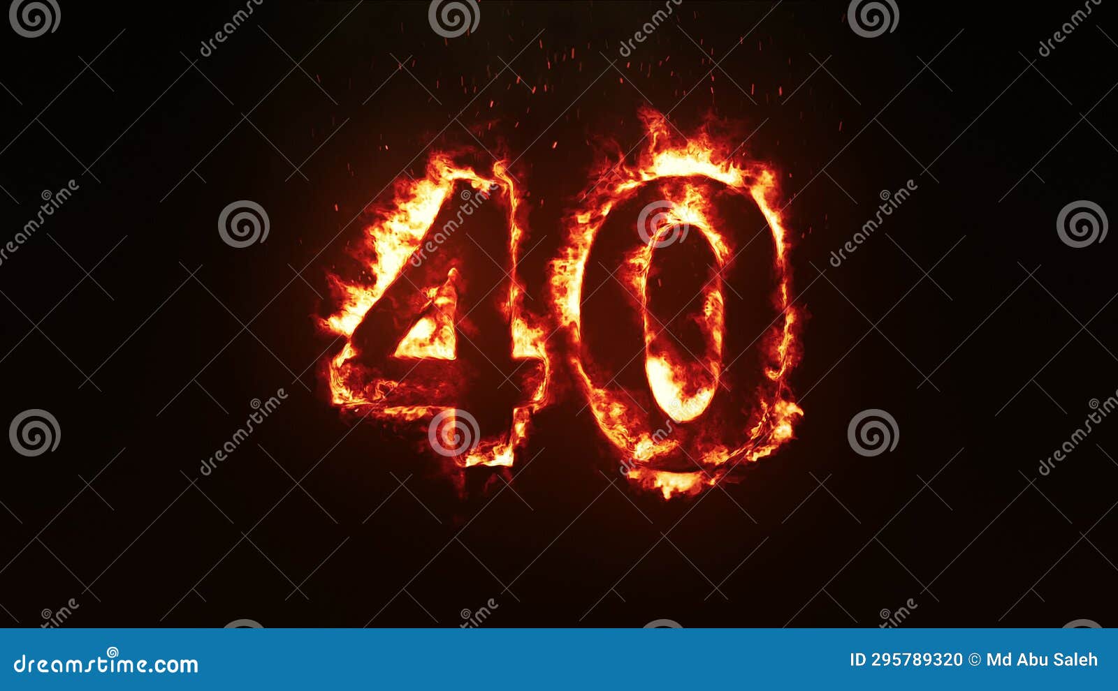 Burning Number 40. Fire Number Stock Footage - Video of burning, glow ...
