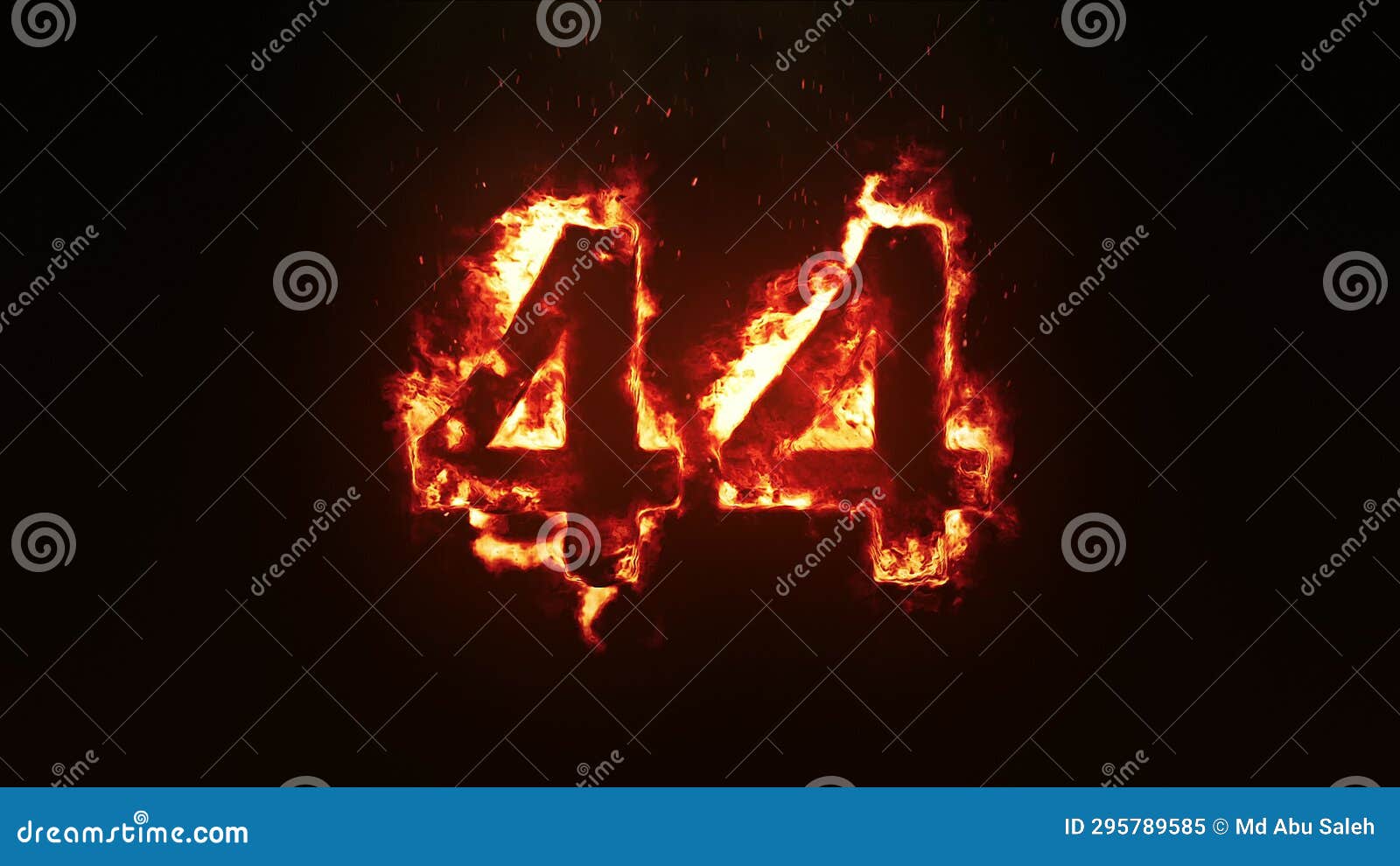 Burning Number 44. Fire Number Stock Video - Video of heat, bright ...