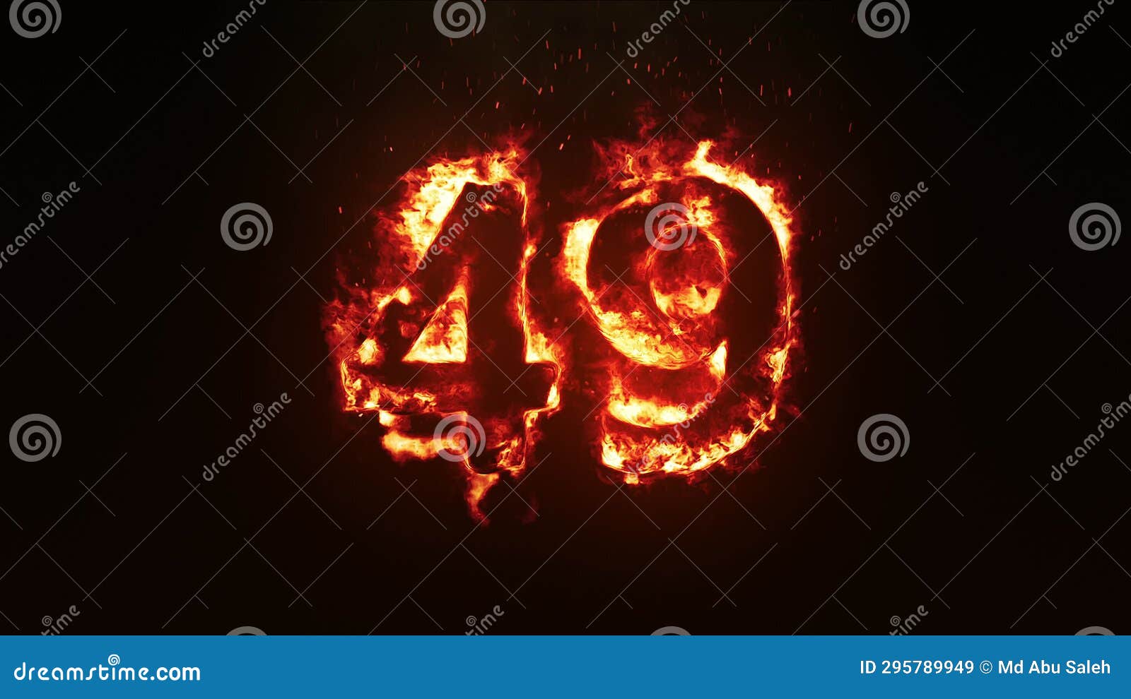 Burning Number 49. Fire Number Stock Video - Video of fire, flammable ...