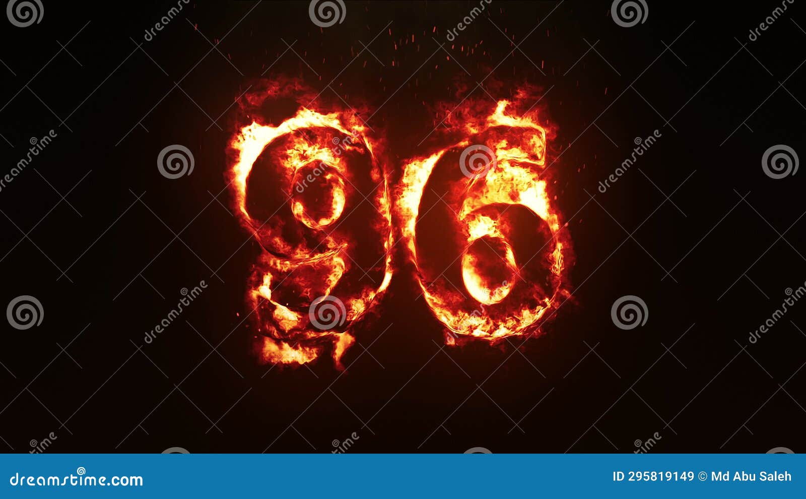 Burning Number 96. Fire Number Stock Video - Video of glowing, glow ...