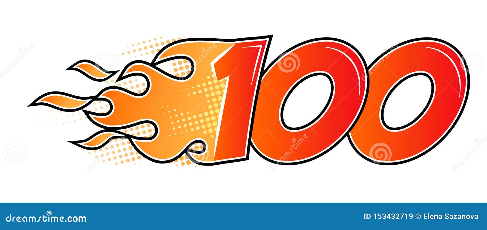 Burning numbers flat style stock vector. Illustration of graphic ...