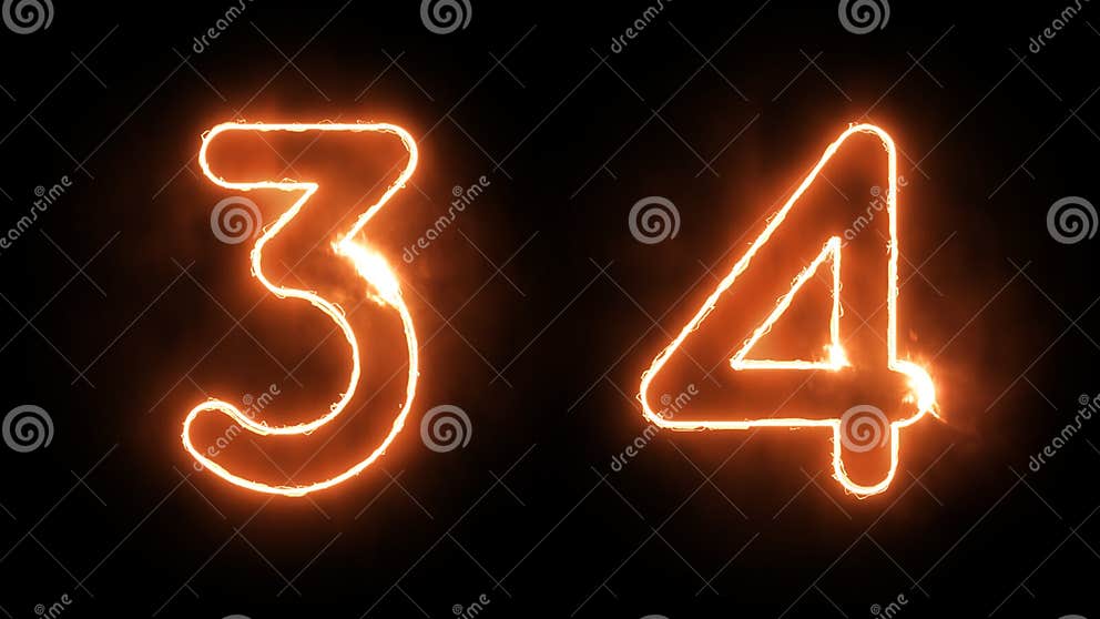 Burning Numbers stock illustration. Illustration of black - 74542316
