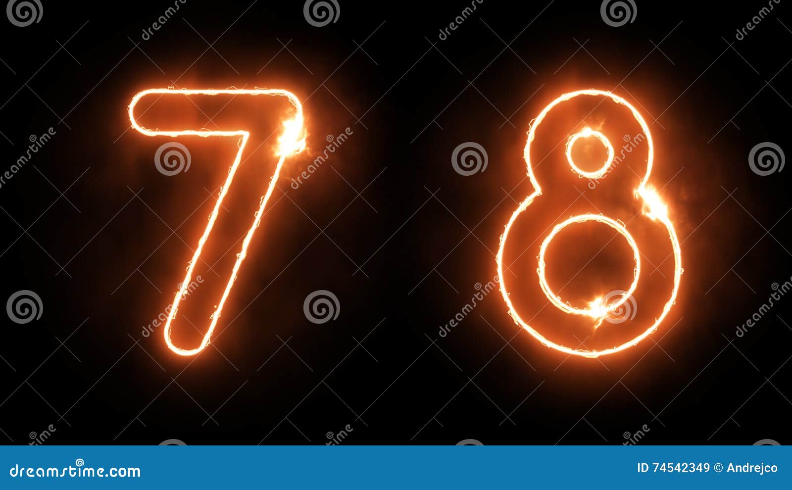 Burning Numbers stock illustration. Illustration of plasma - 74542349
