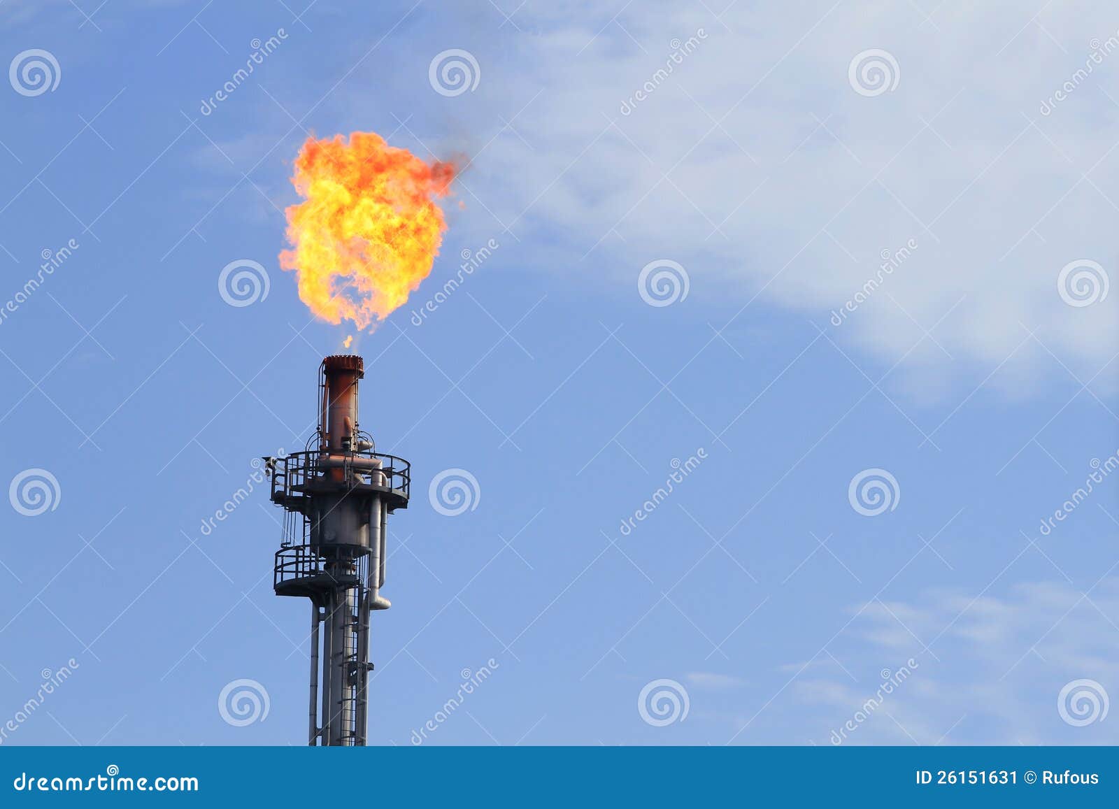 Burning oil flare stock image. Image of power, mining - 26151631