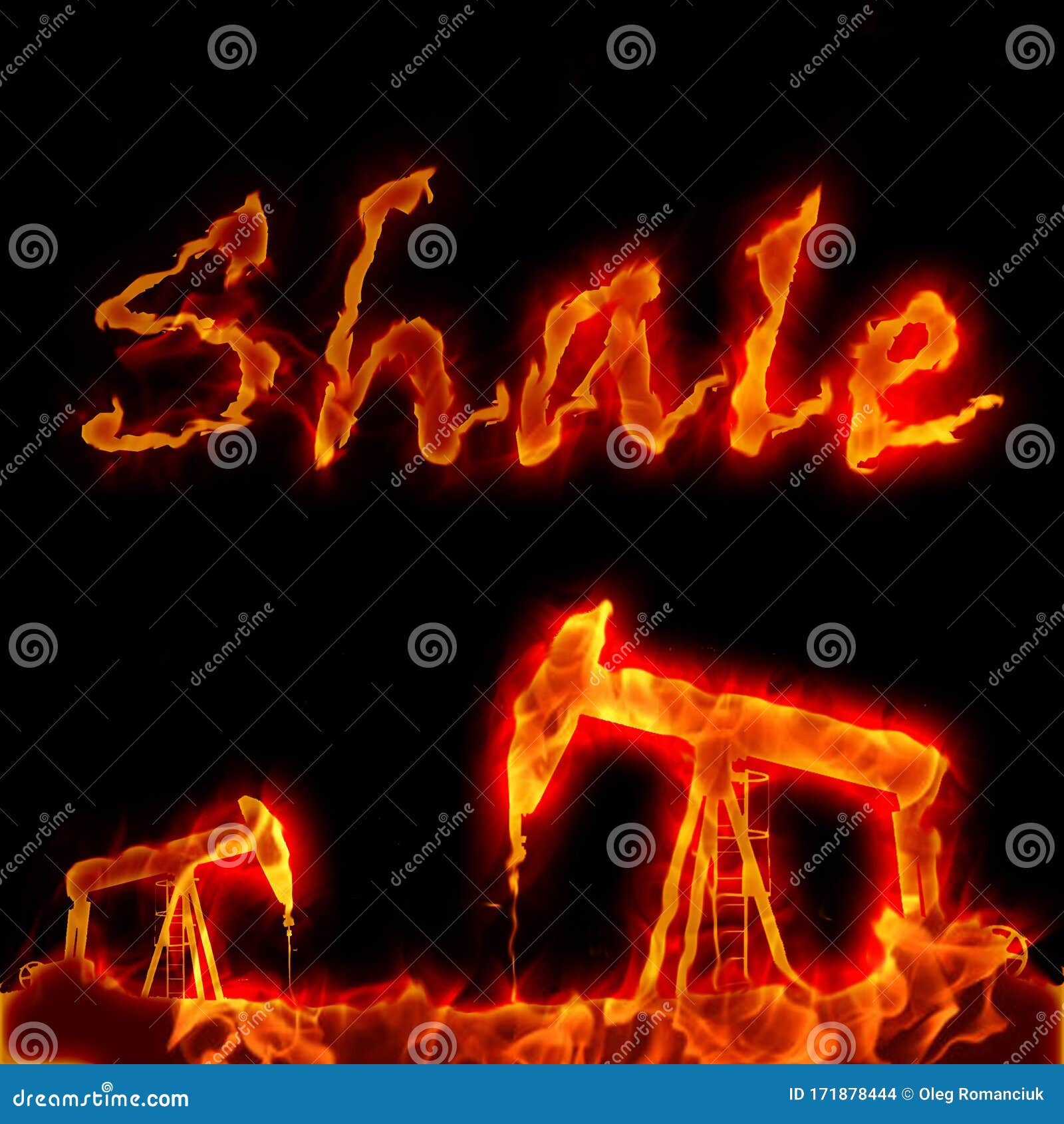 Burning oil rig stock illustration. Illustration of pollution - 171878444