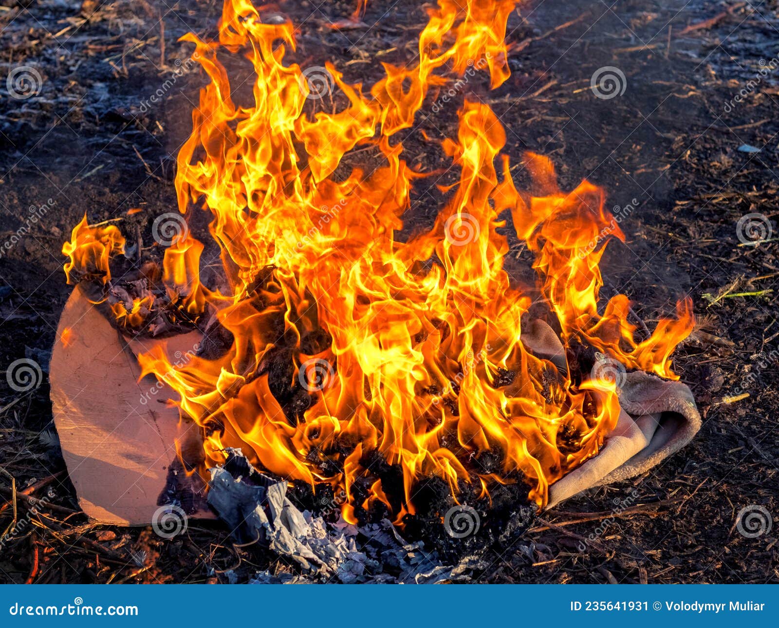Burning Old Clothes after an Infectious Disease Stock Image - Image of ...