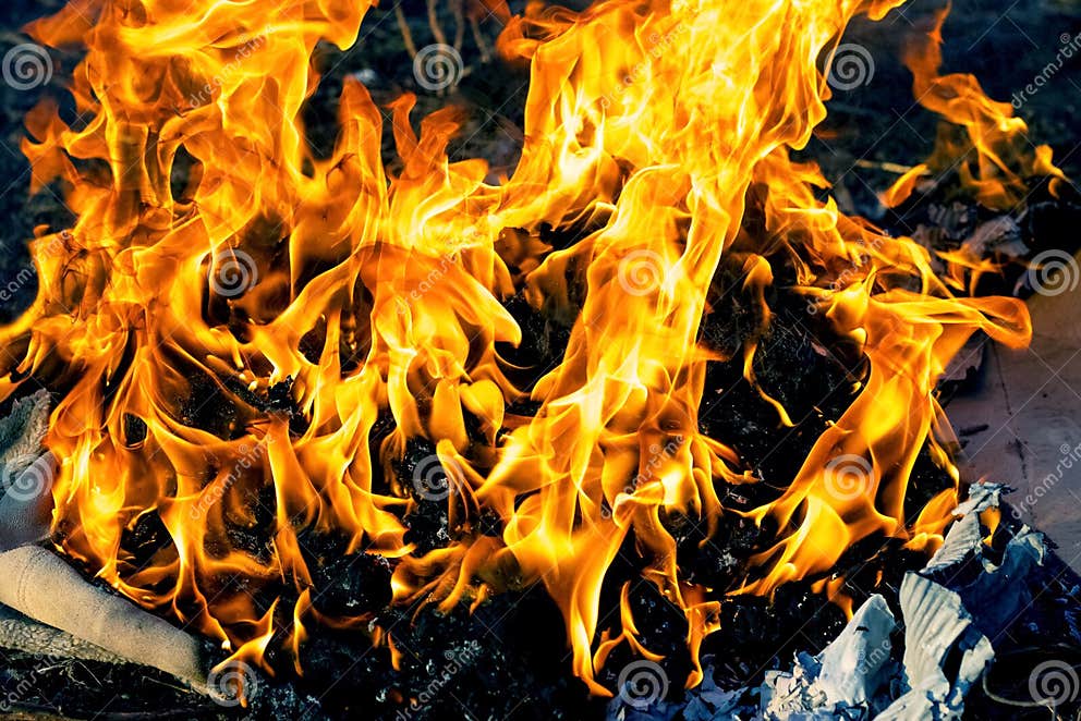 Burning Old Clothes after an Infectious Disease Stock Image - Image of ...