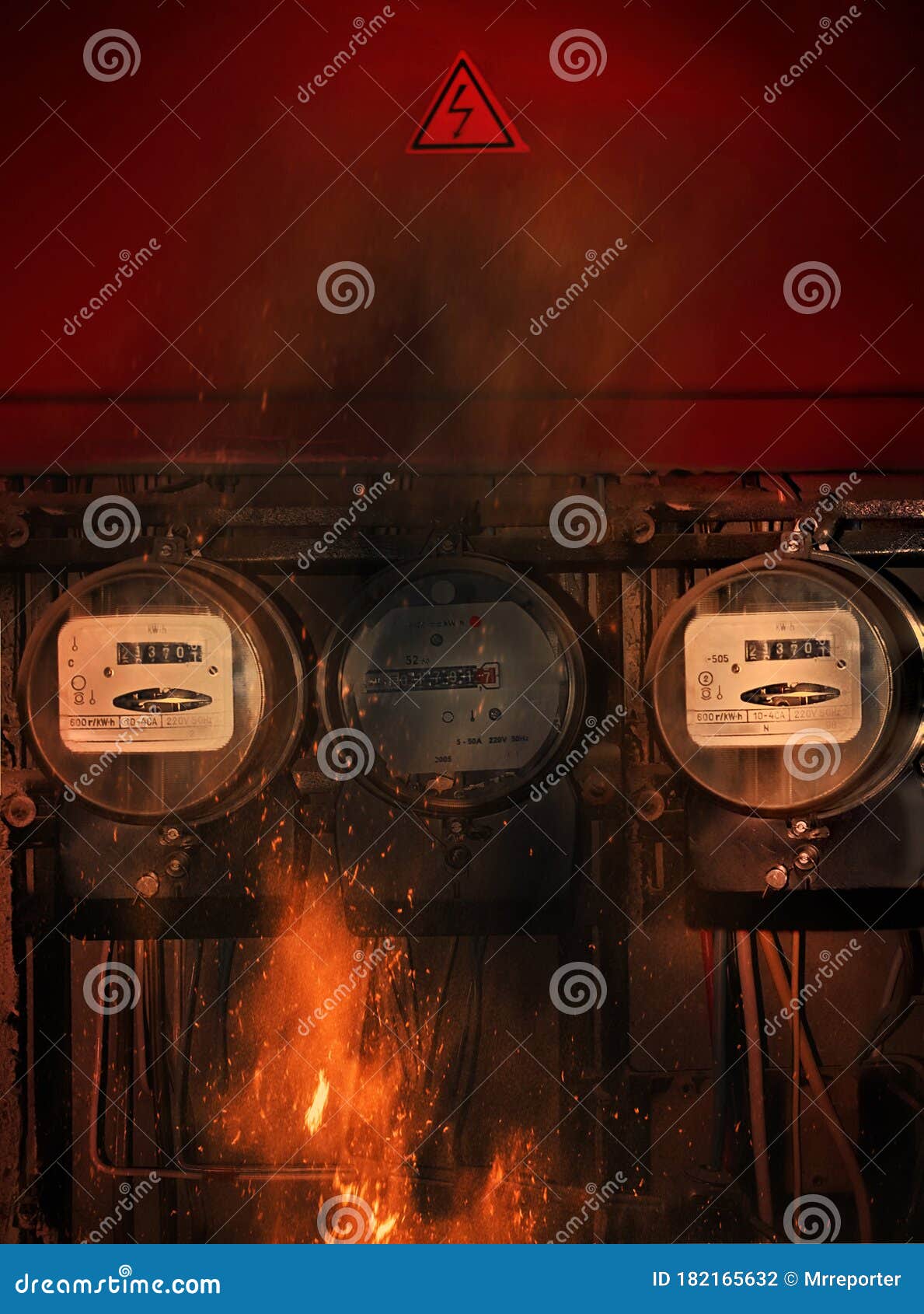 Burning supplymeter stock photo. Image of controls, electrical - 182165632