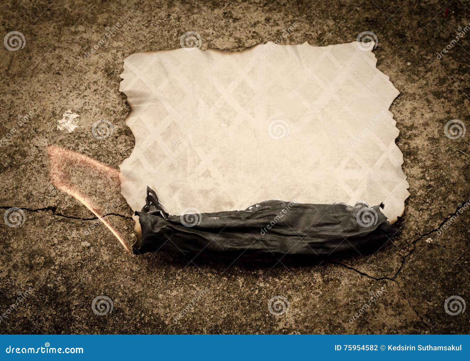 Burning old paper sheet stock photo. Image of brown, parchment - 75954582