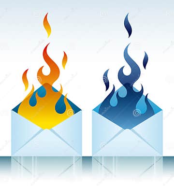 Burning open envelope stock vector. Illustration of design - 11070667