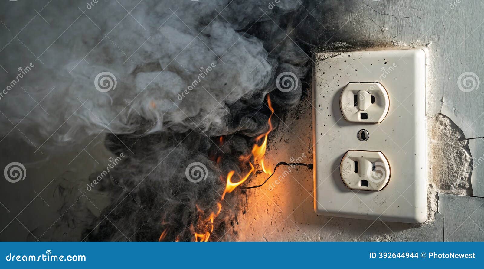 Fire And Electrical Safety Concept. People With Extinguisher Stand ...