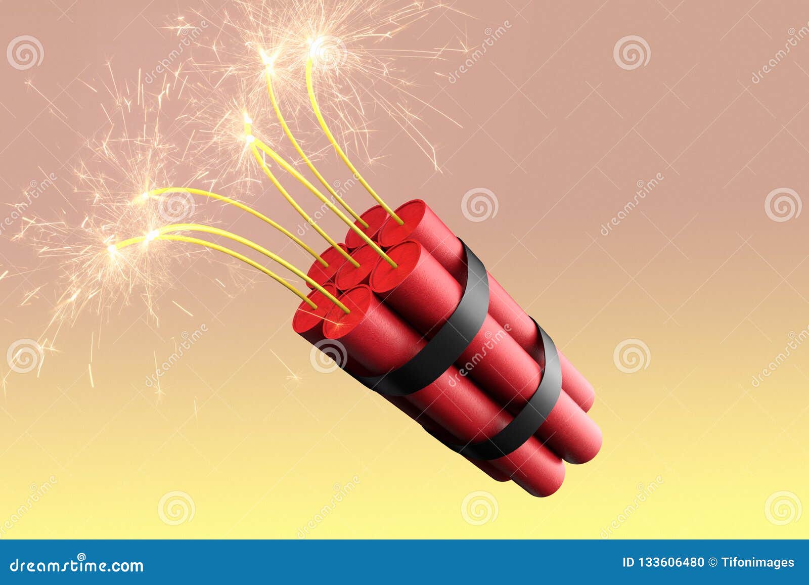 A burning pack of dynamite stock illustration. Illustration of bang ...
