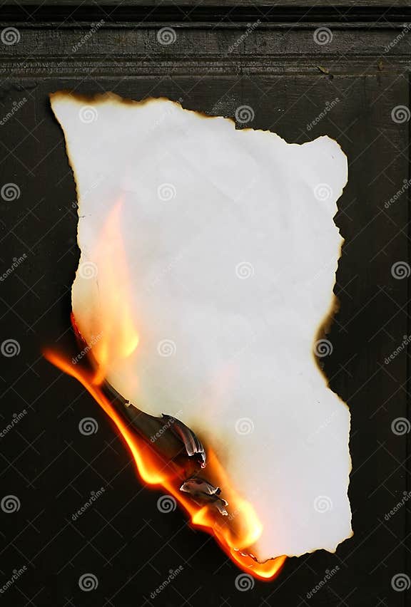 Burning paper stock photo. Image of aged, idea, flame - 15185280