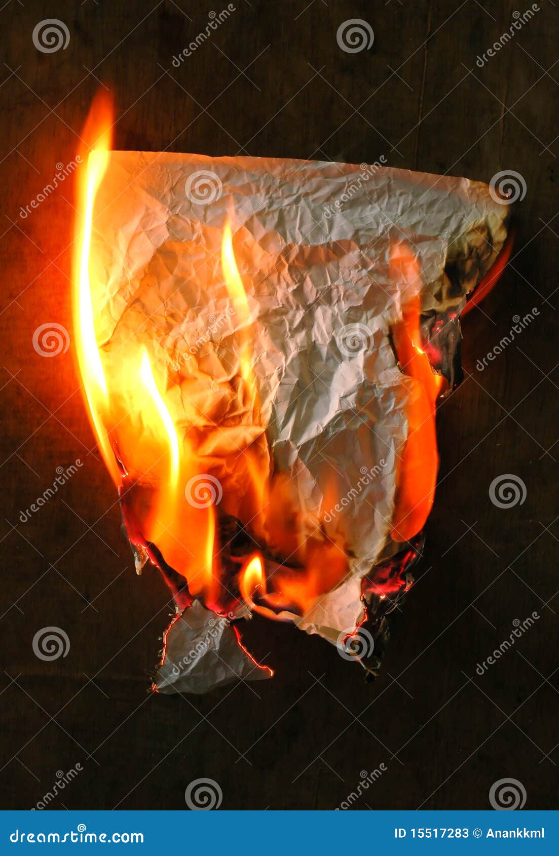 Burning paper stock image. Image of blaze, crumpled, antique - 15517283