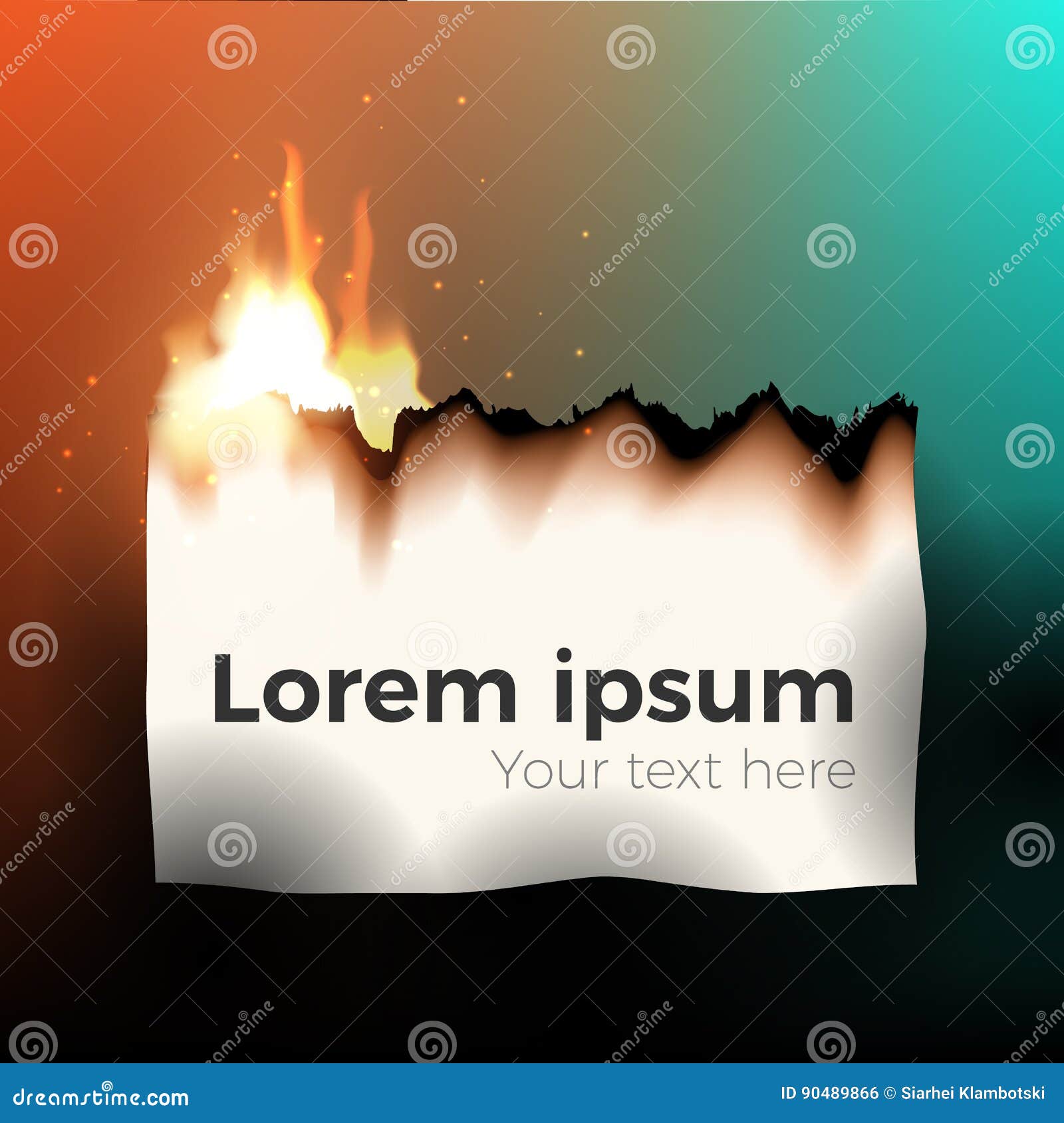 Burning paper concept stock vector. Illustration of flaming - 90489866