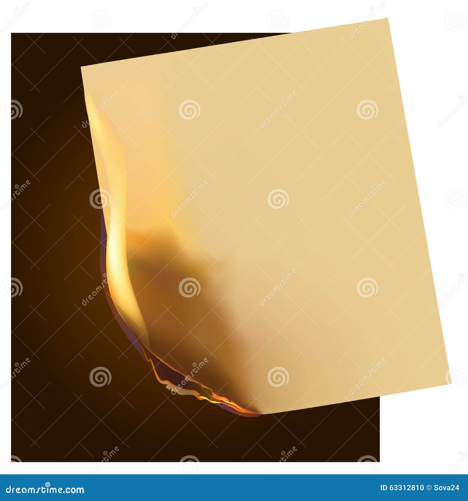 Burning Piece Of Crumpled Paper With Copy Space. Crumpled Paper Blank ...