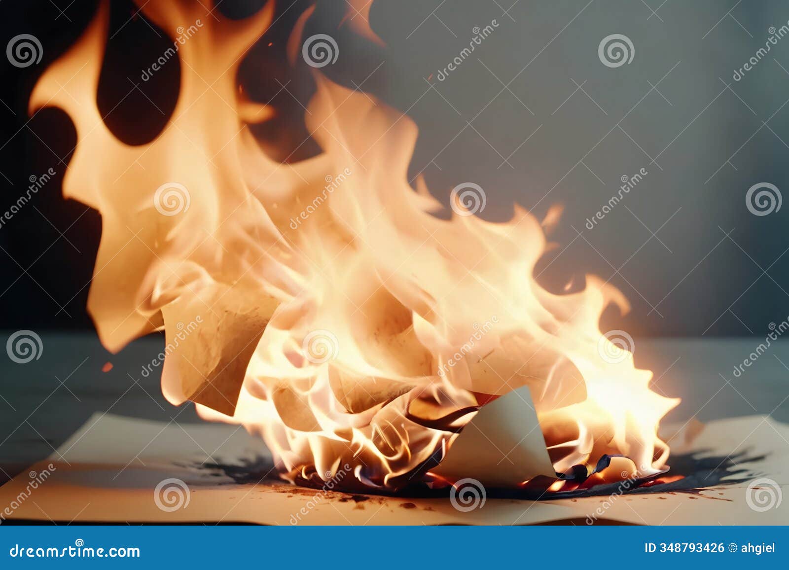 Burning Paper with Flames stock illustration. Illustration of black ...