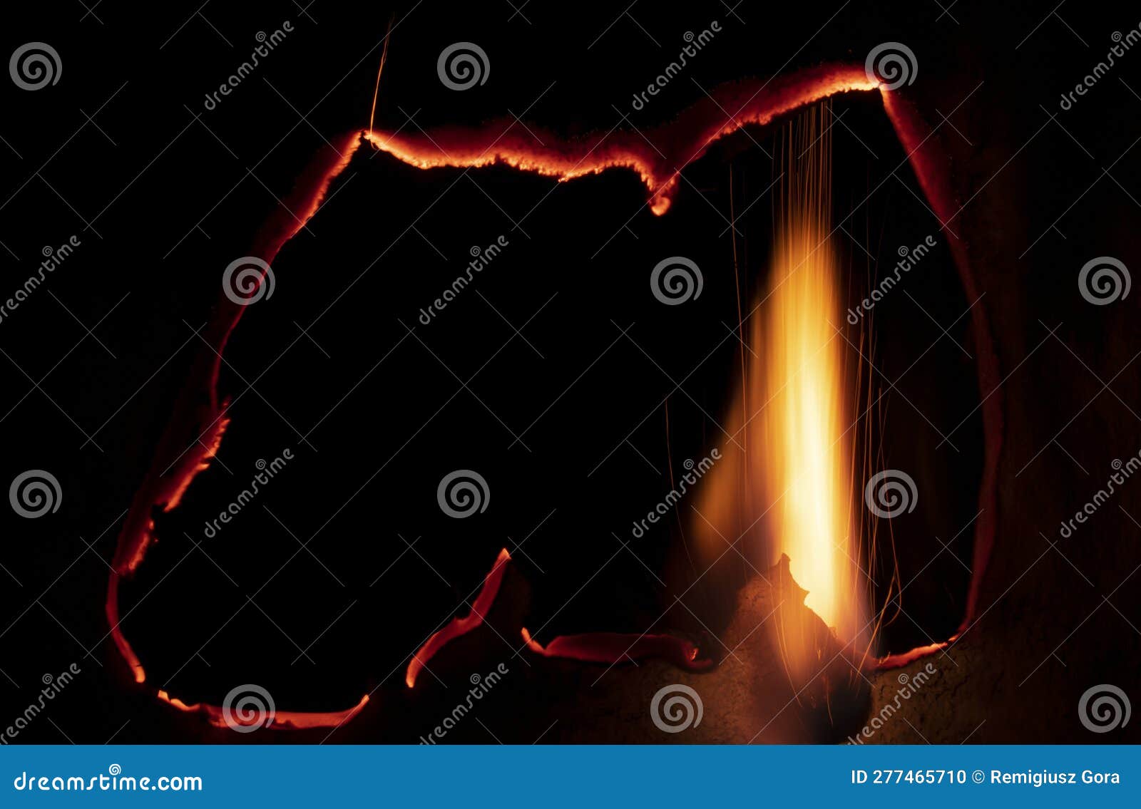 Burning Paper, Glowing Edge of Paper on a Black Background Stock Photo ...