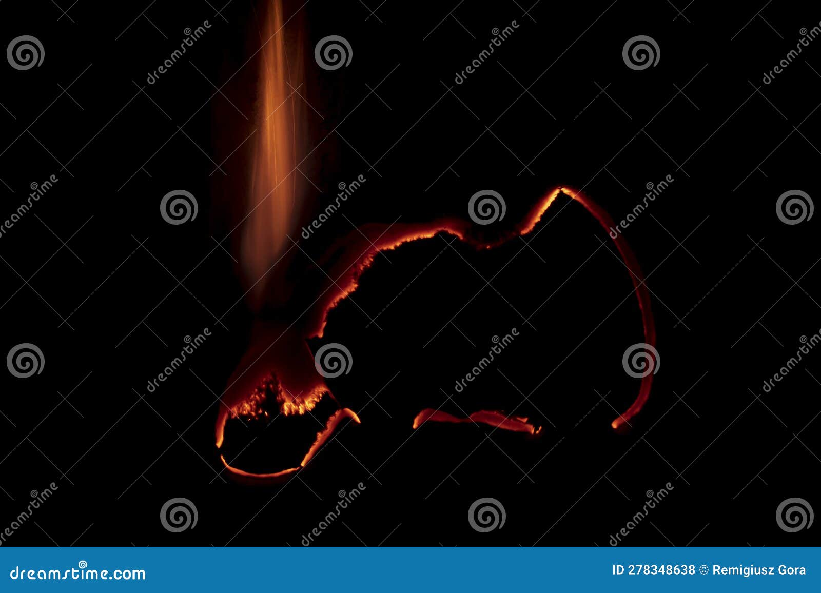 Burning Paper, Glowing Edge of Paper on a Black Background Stock Photo ...