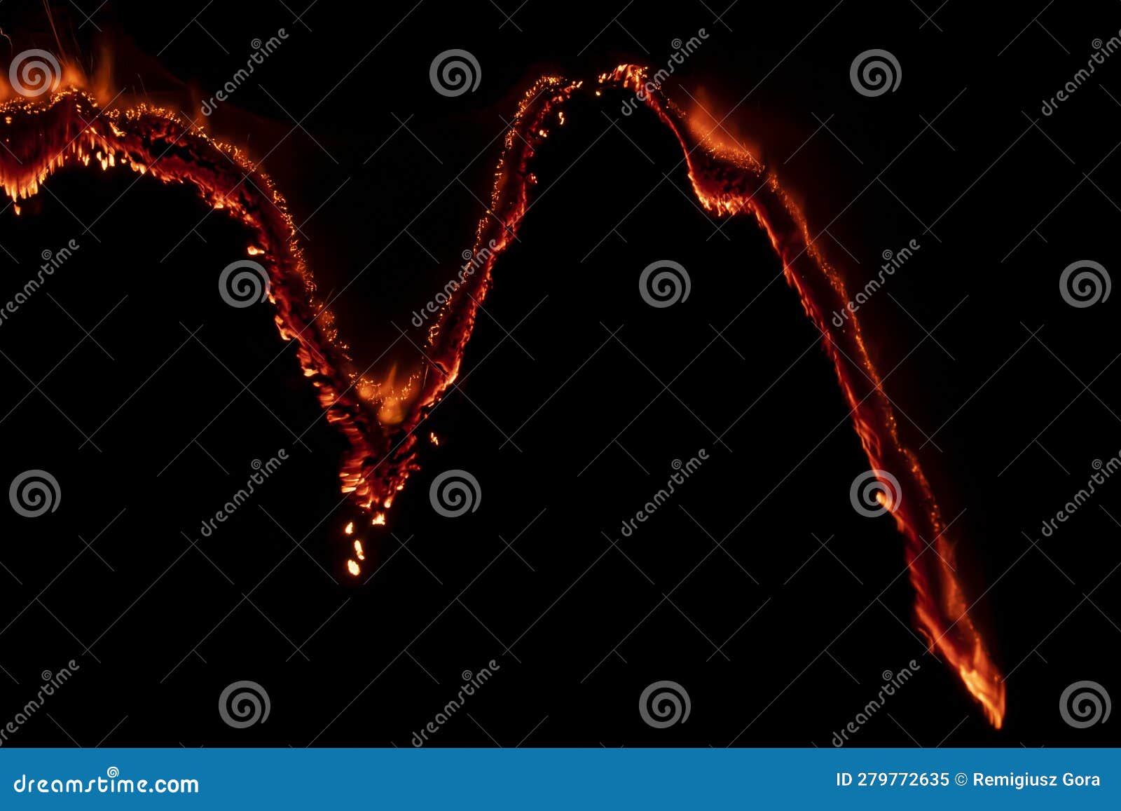 Burning Paper, Glowing Edge of Paper on a Black Background Stock Image ...