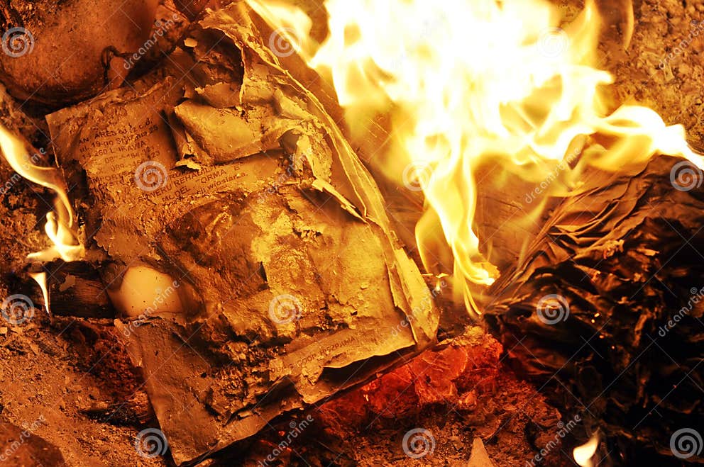 Burning paper stock photo. Image of fire, combustion - 31878846