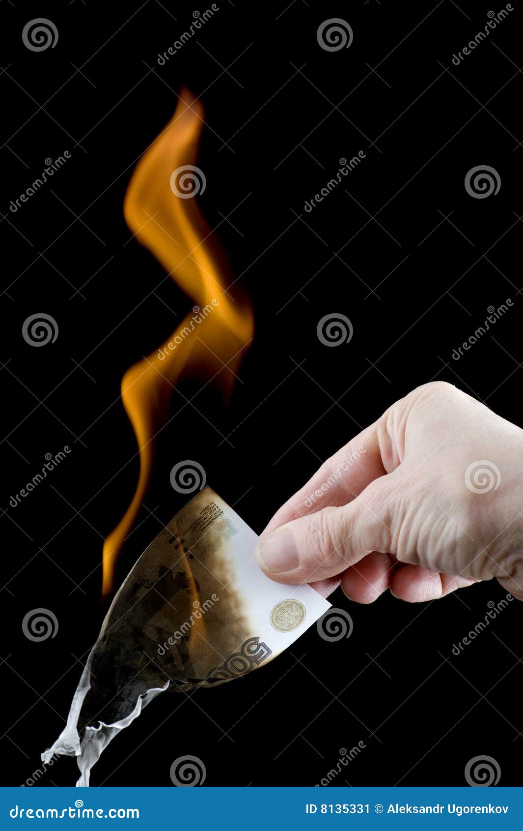 Burning paper money stock image. Image of paper, burning - 8135331