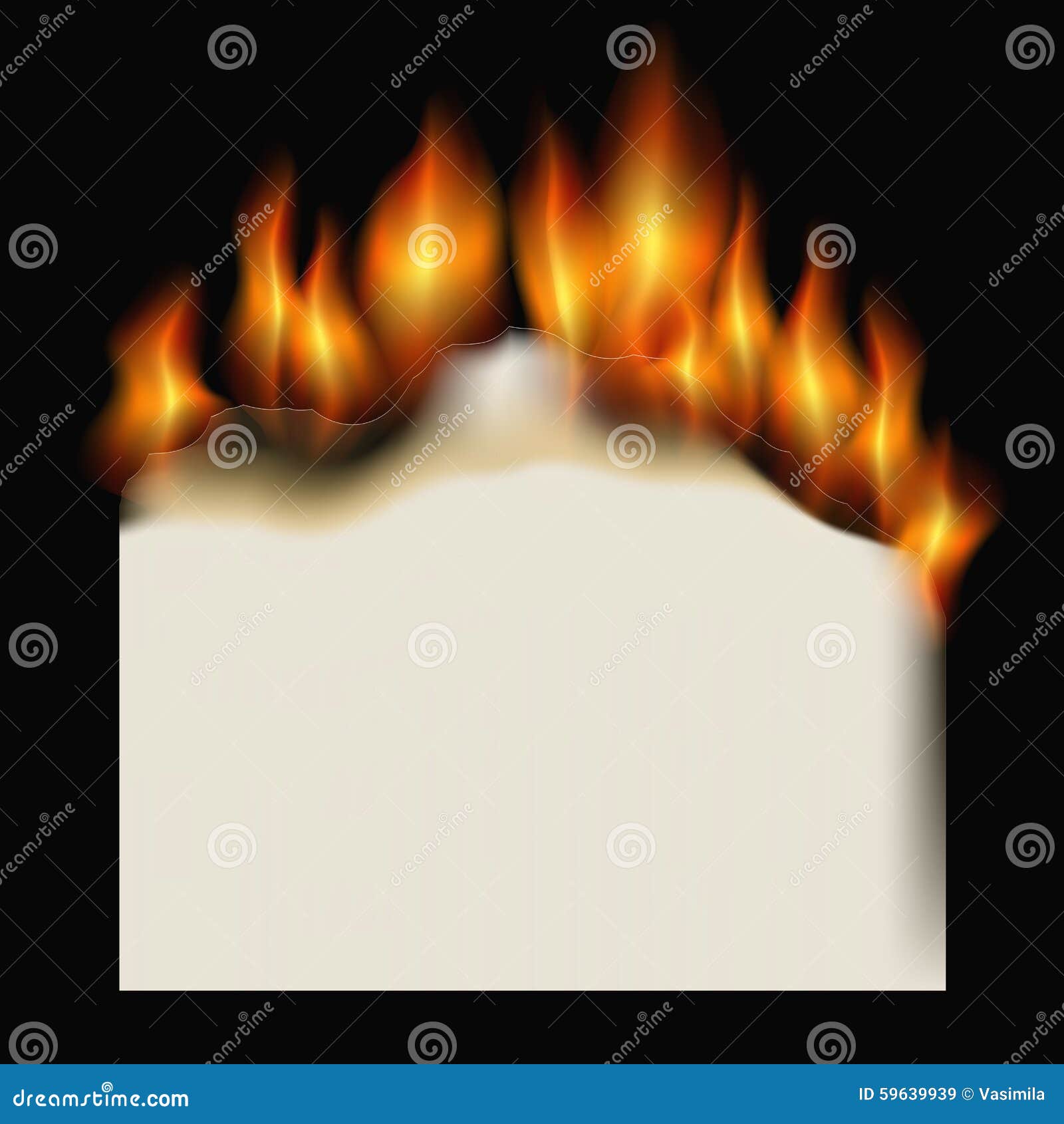 Burning paper sheet stock vector. Illustration of backdrop - 59639939