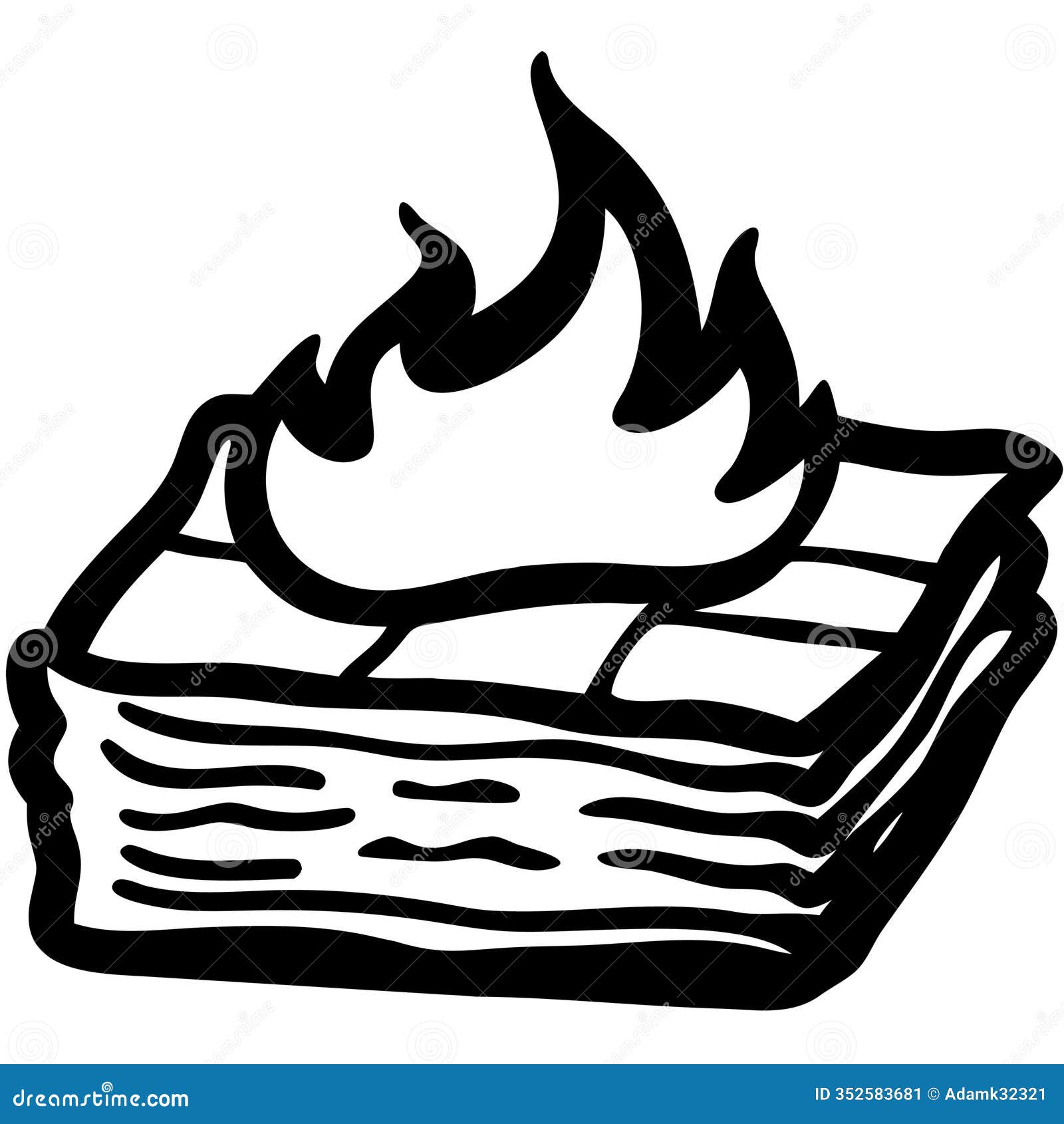 Burning Paper Stack Vector Illustration for Symbolism and Design Use ...