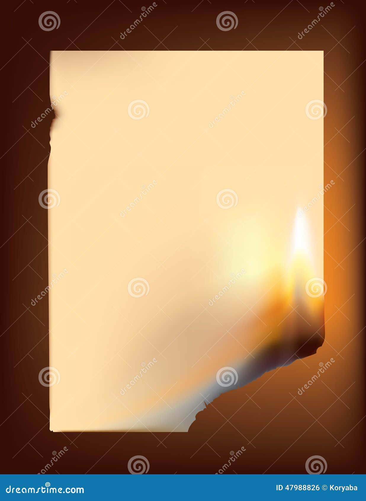 Burning paper stock vector. Illustration of burning, clear - 47988826