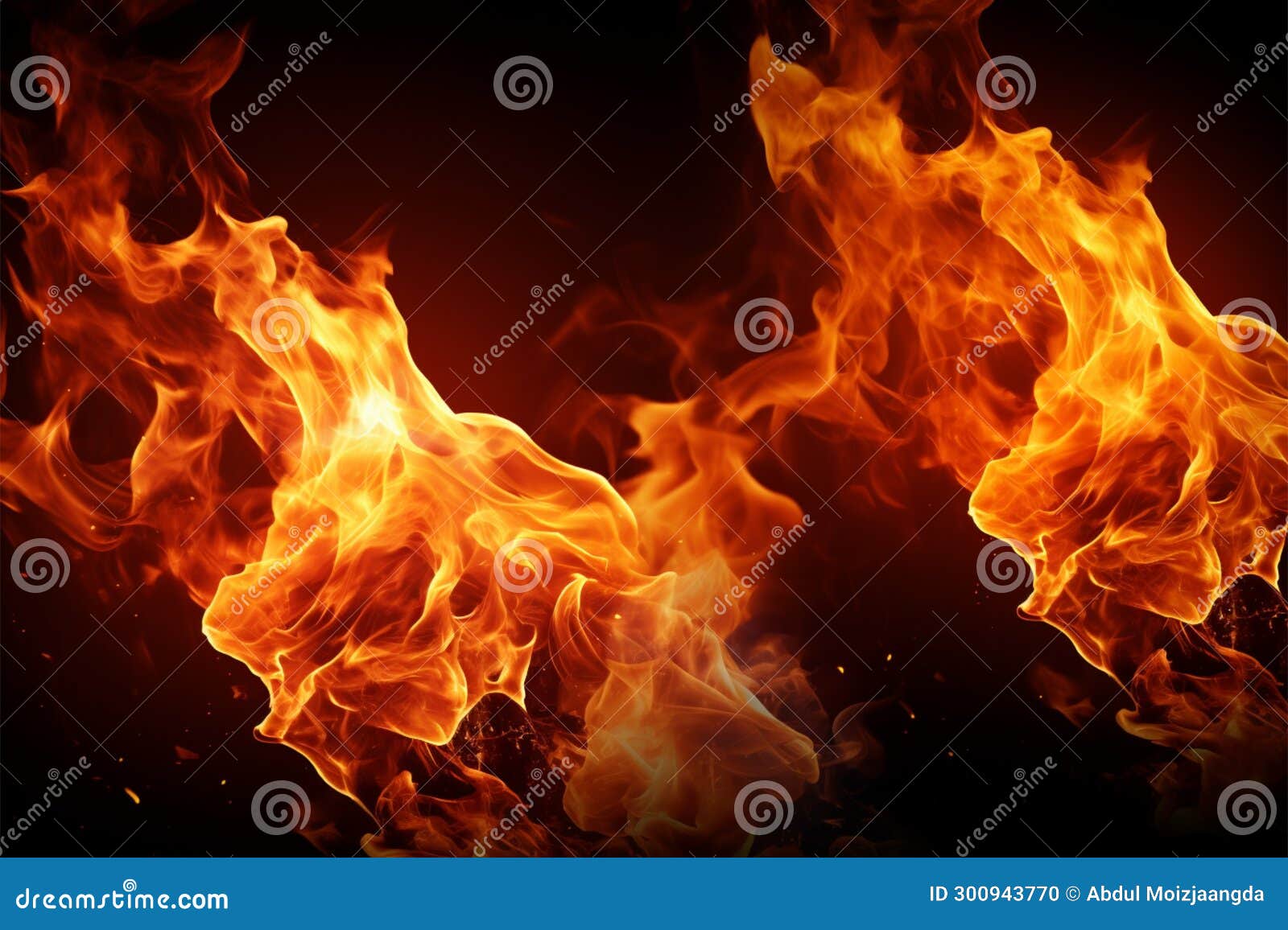 Burning Passion Closeup of Fire Flames on Black Isolated Background ...