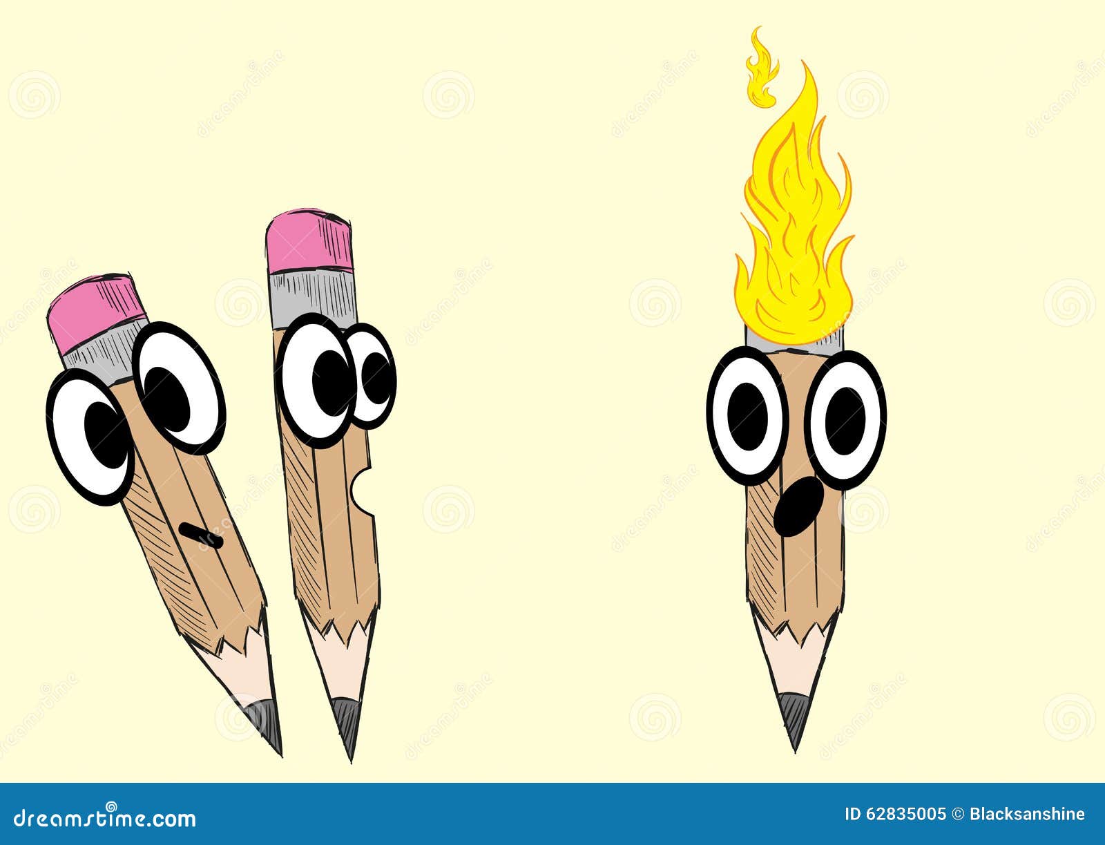 The burning pencil stock vector. Illustration of creatively - 62835005