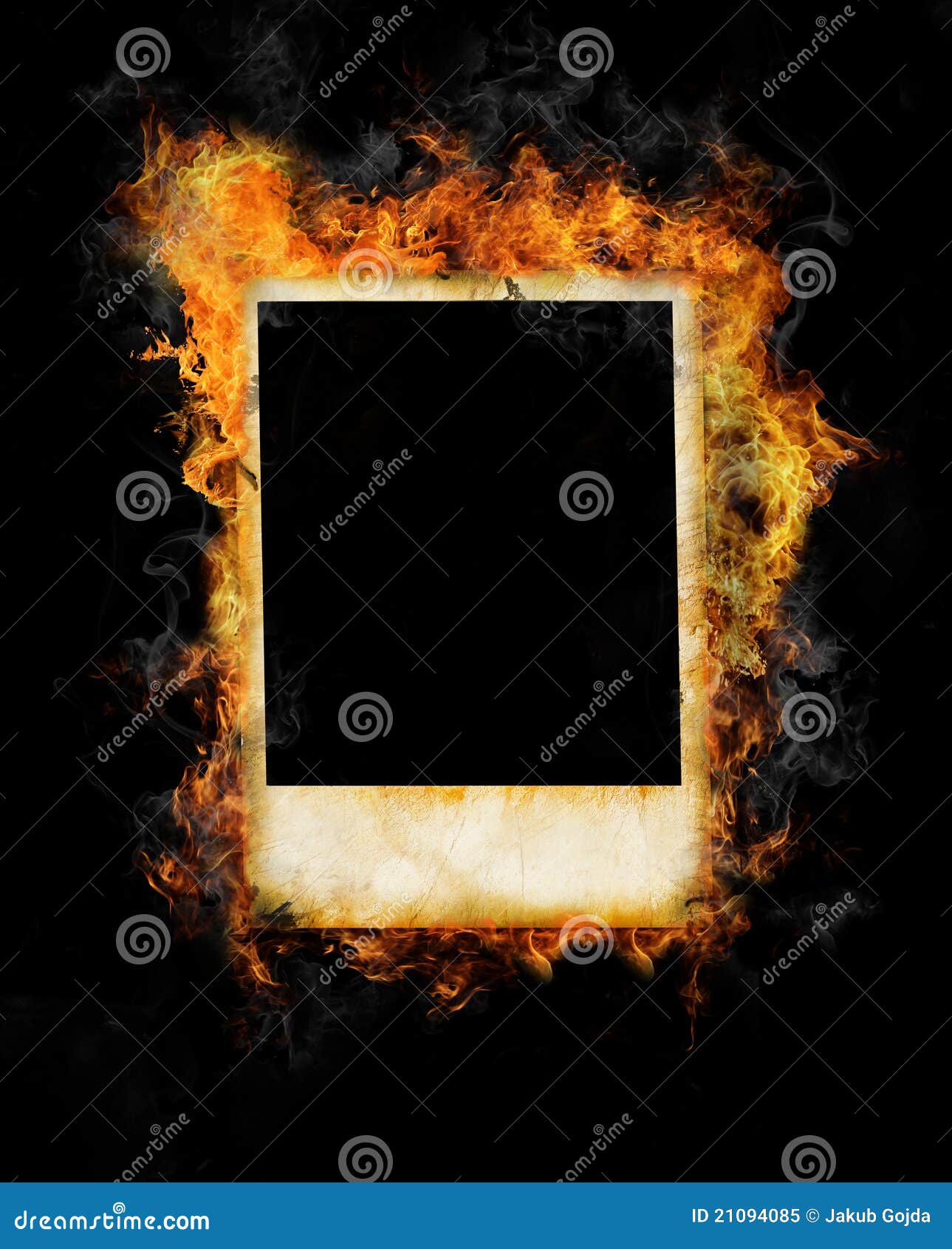 Burning photo frame stock image. Image of blank, dirt - 21094085