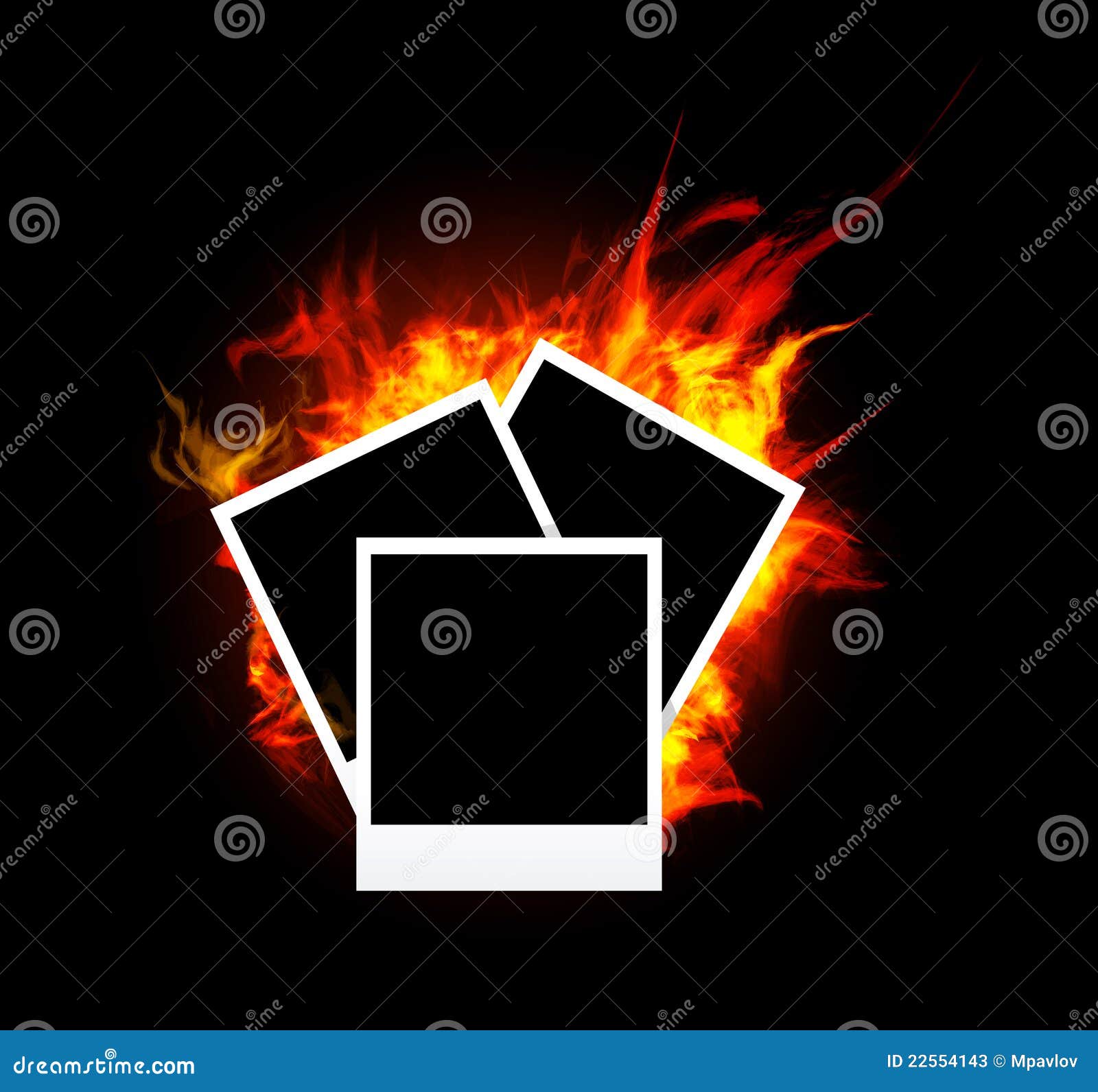 Burning photo frame stock vector. Illustration of grunge - 22554143
