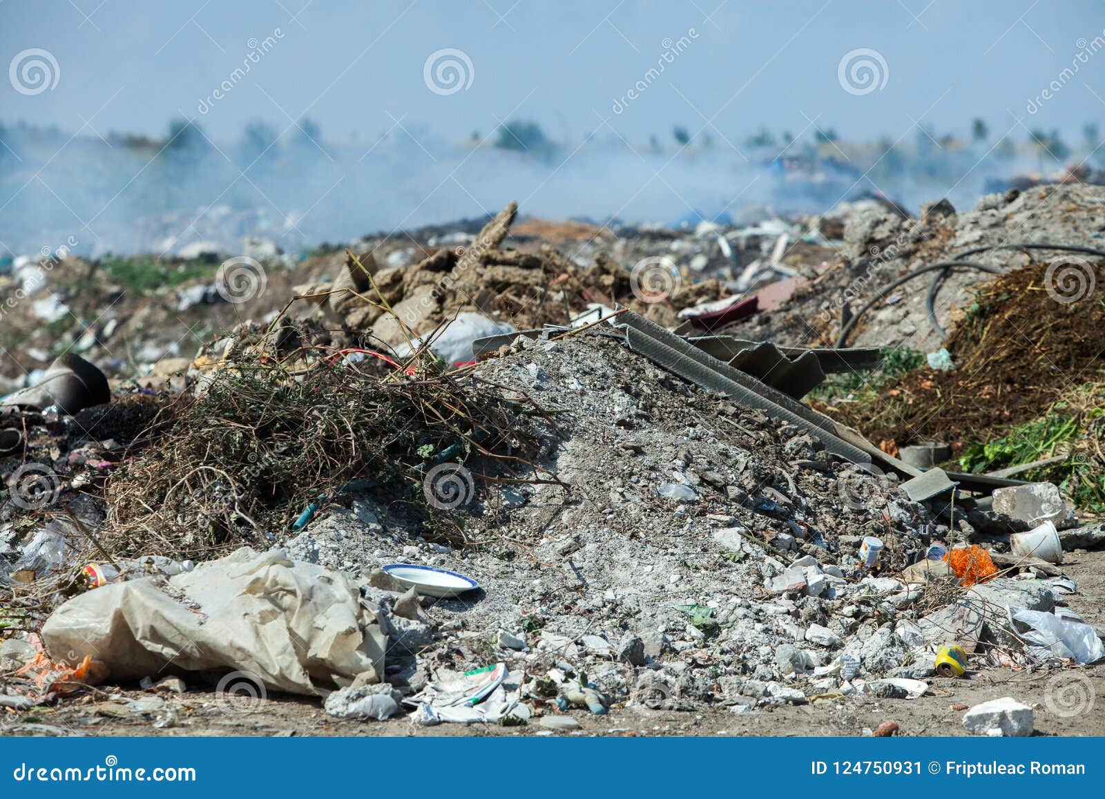 Burning Pile Of Garbage, Cause Of Air Pollution. Pollution Concept ...