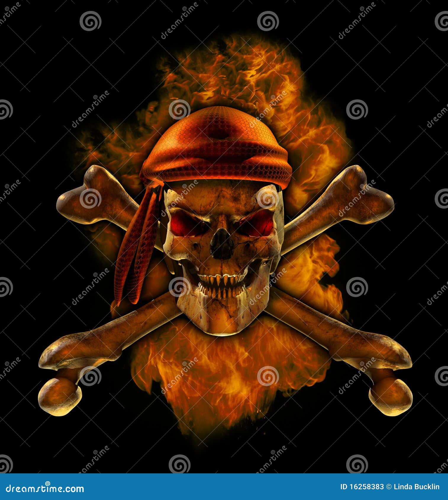Burning Pirate Skull stock illustration. Illustration of horror - 16258383