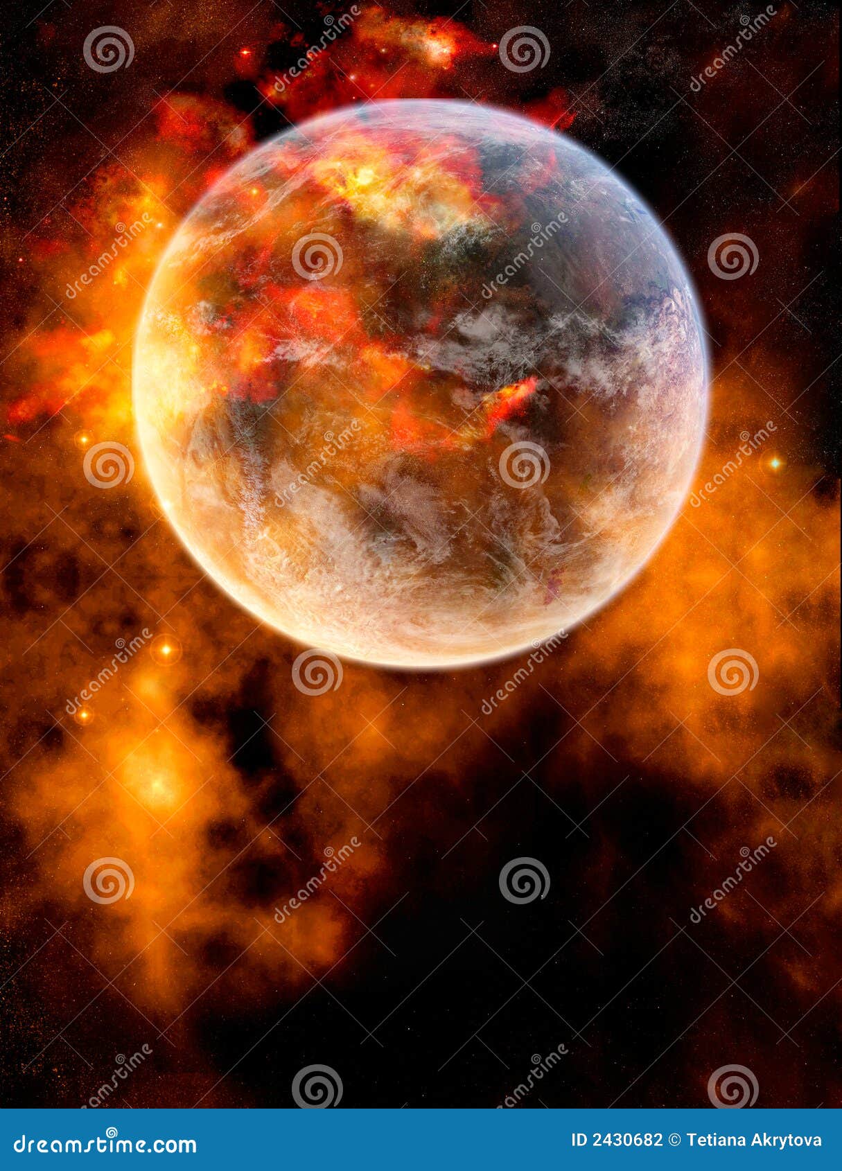 Burning planet stock illustration. Illustration of ecosystem - 2430682