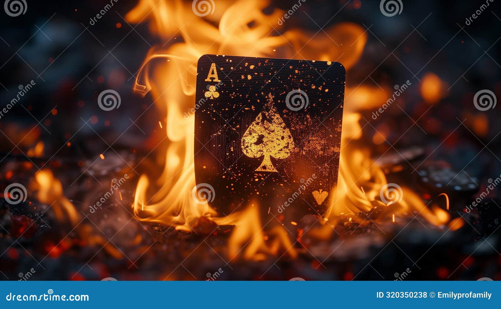 Burning Playing Card Engulfed in Fire Stock Photo - Image of sparked ...