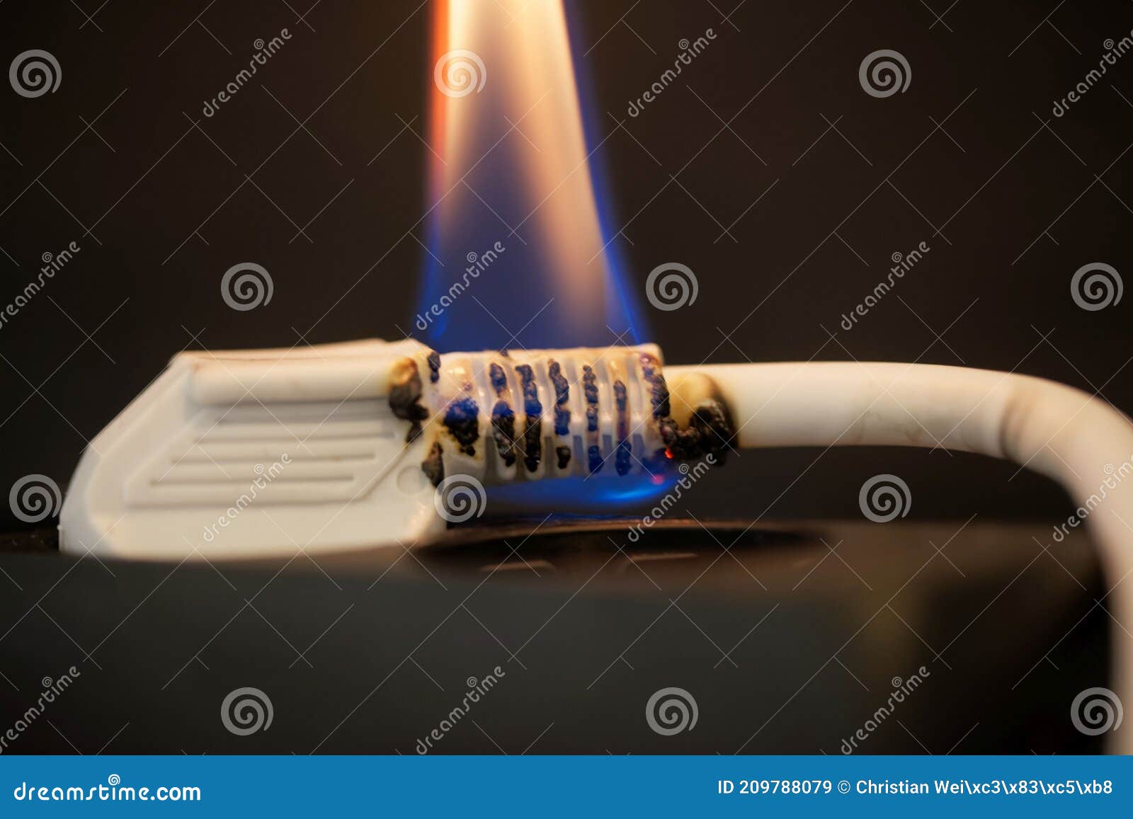 Burning Plug Socket with a Flame Stock Image - Image of circuit ...
