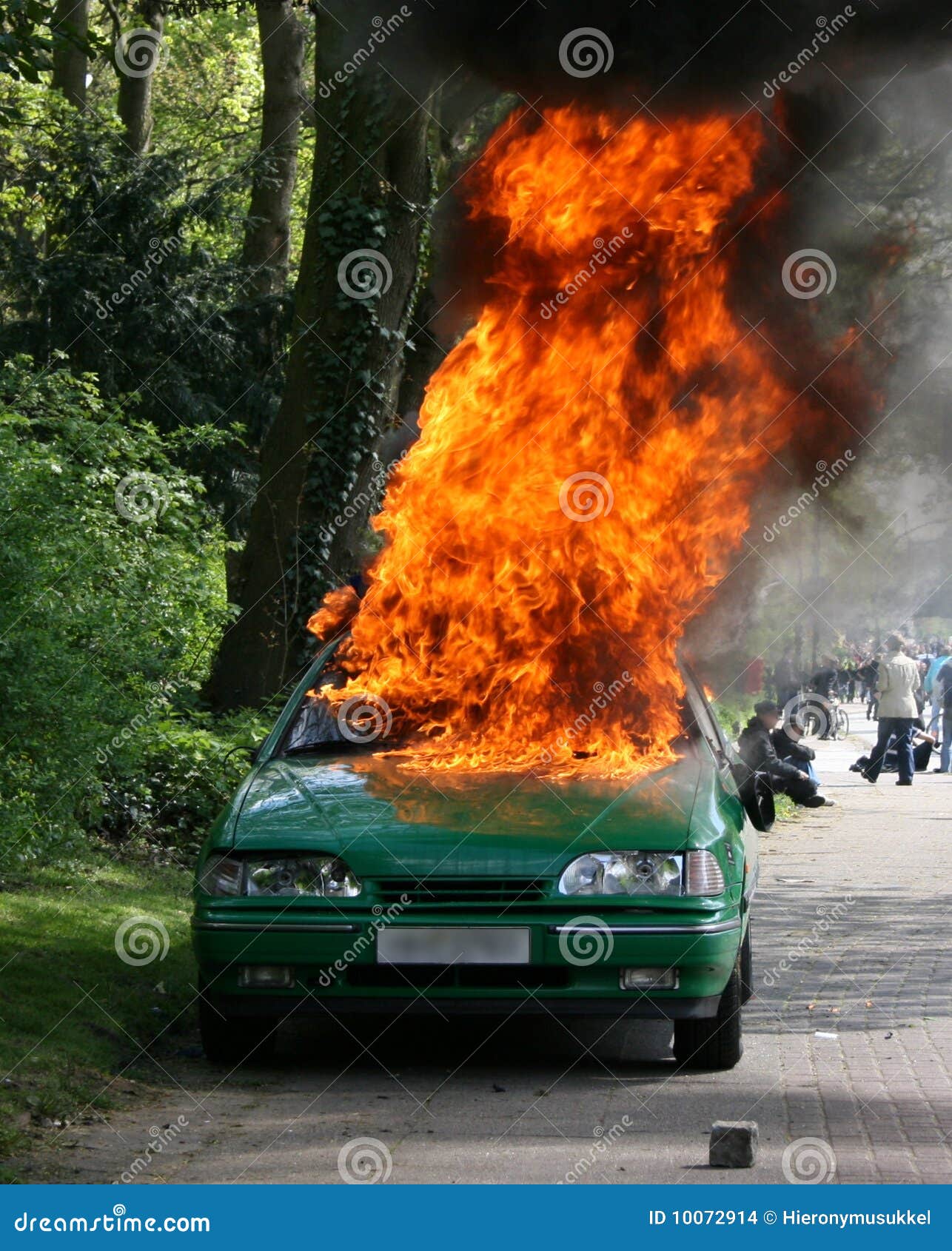 Burning Police Car stock photo. Image of auto, illegal - 10072914