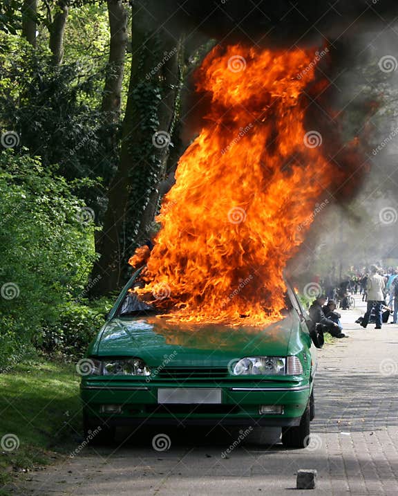 Burning Police Car stock photo. Image of auto, illegal - 10072914
