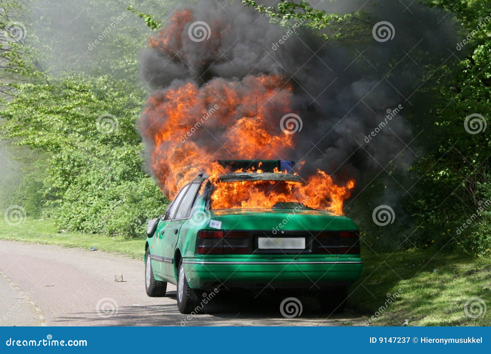 Burning Police Car stock image. Image of pollution, criminal - 9147237