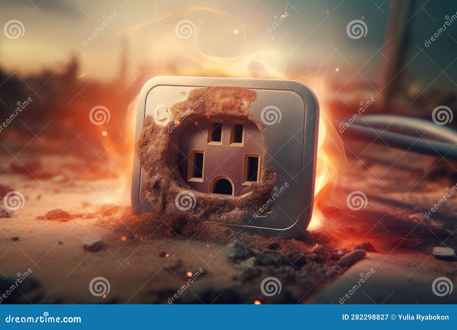 Burning Power Socket. Generate Ai Royalty-Free Stock Photo ...