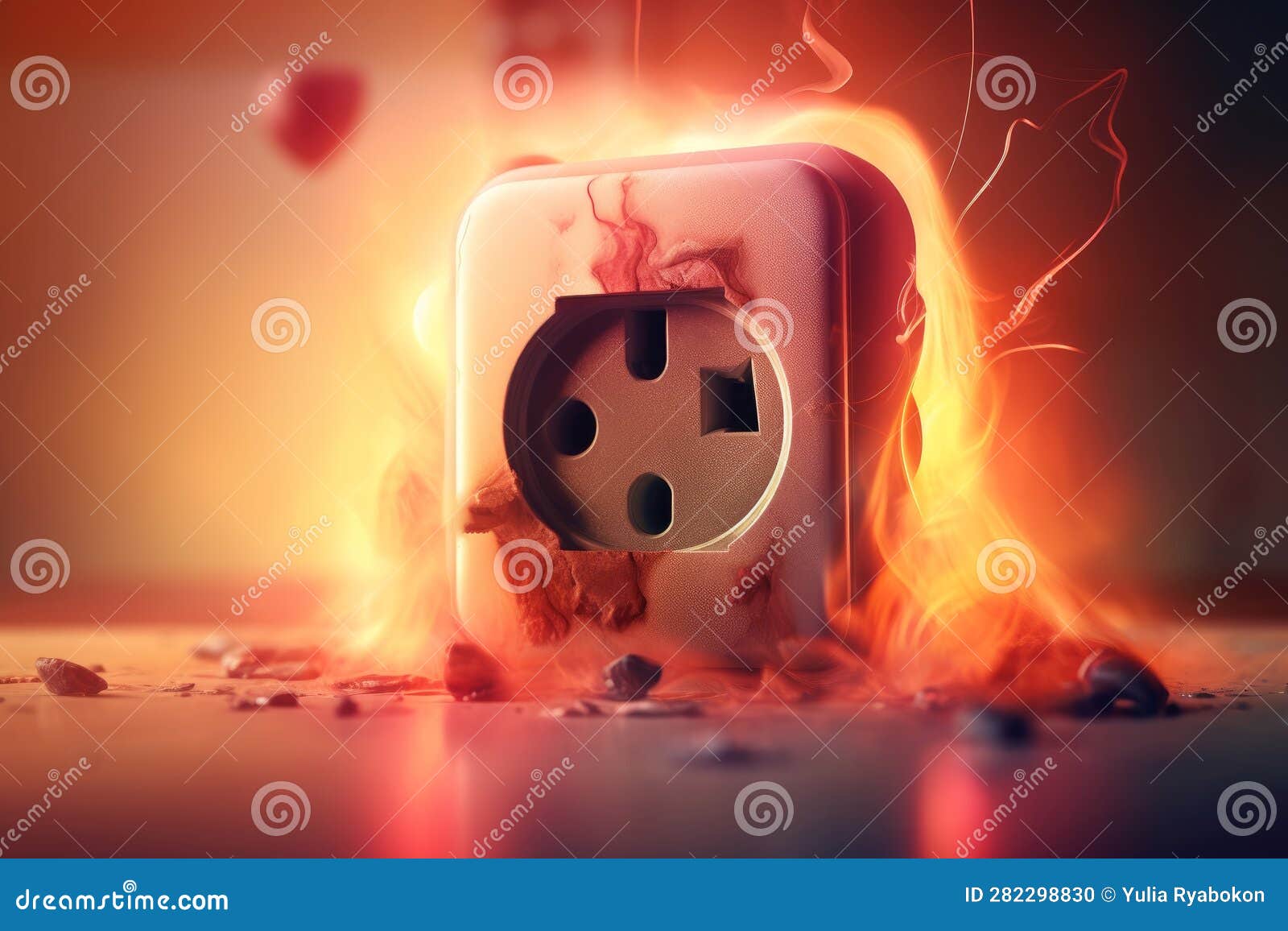 Burning Power Socket. Generate Ai Royalty-Free Stock Photo ...
