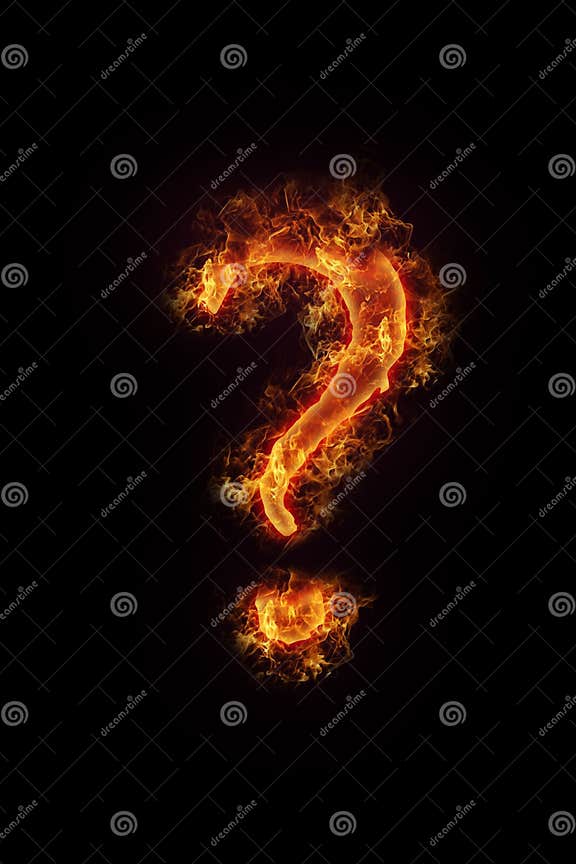 Burning Question Mark stock illustration. Illustration of education ...