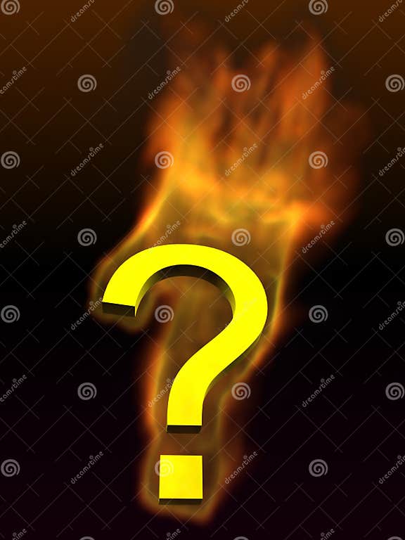Burning question mark icon stock illustration. Illustration of arrow ...