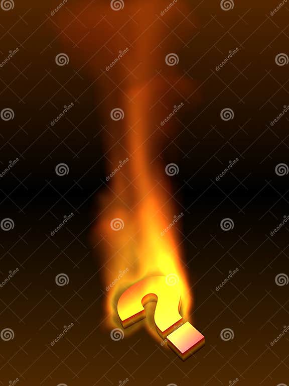 Burning question mark icon stock illustration. Illustration of ...