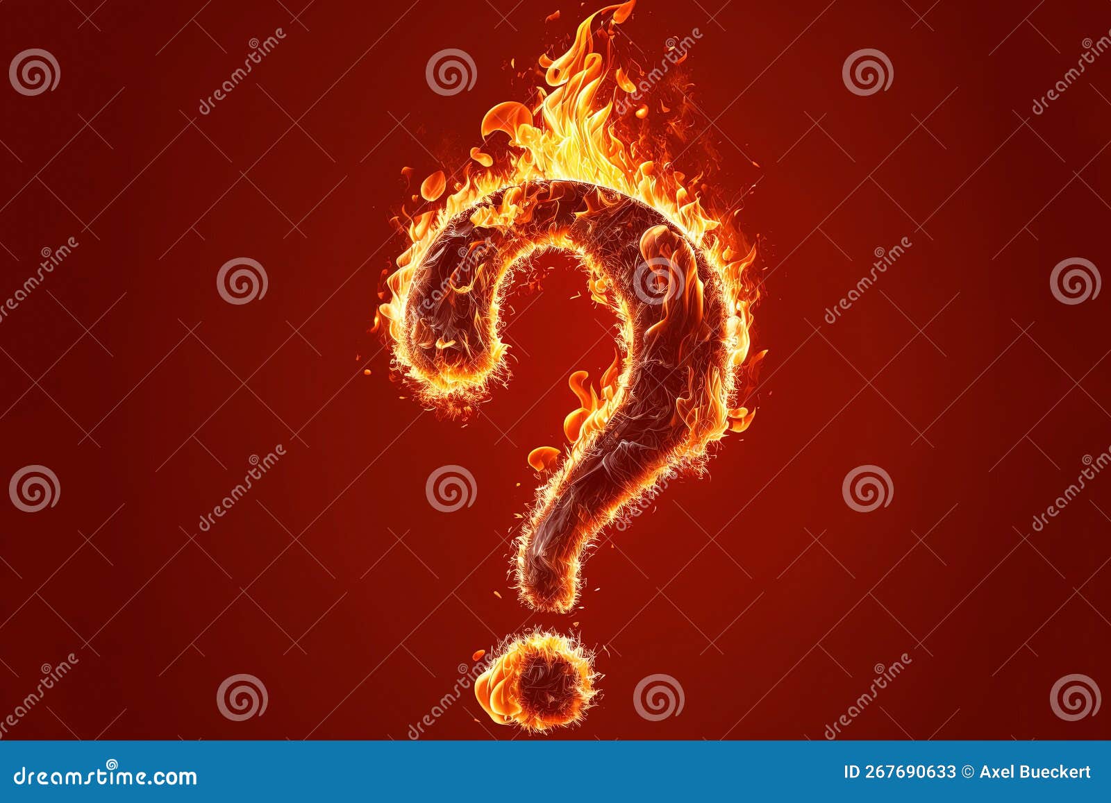 Burning Question Mark Symbol On Black Background Stock Photo ...