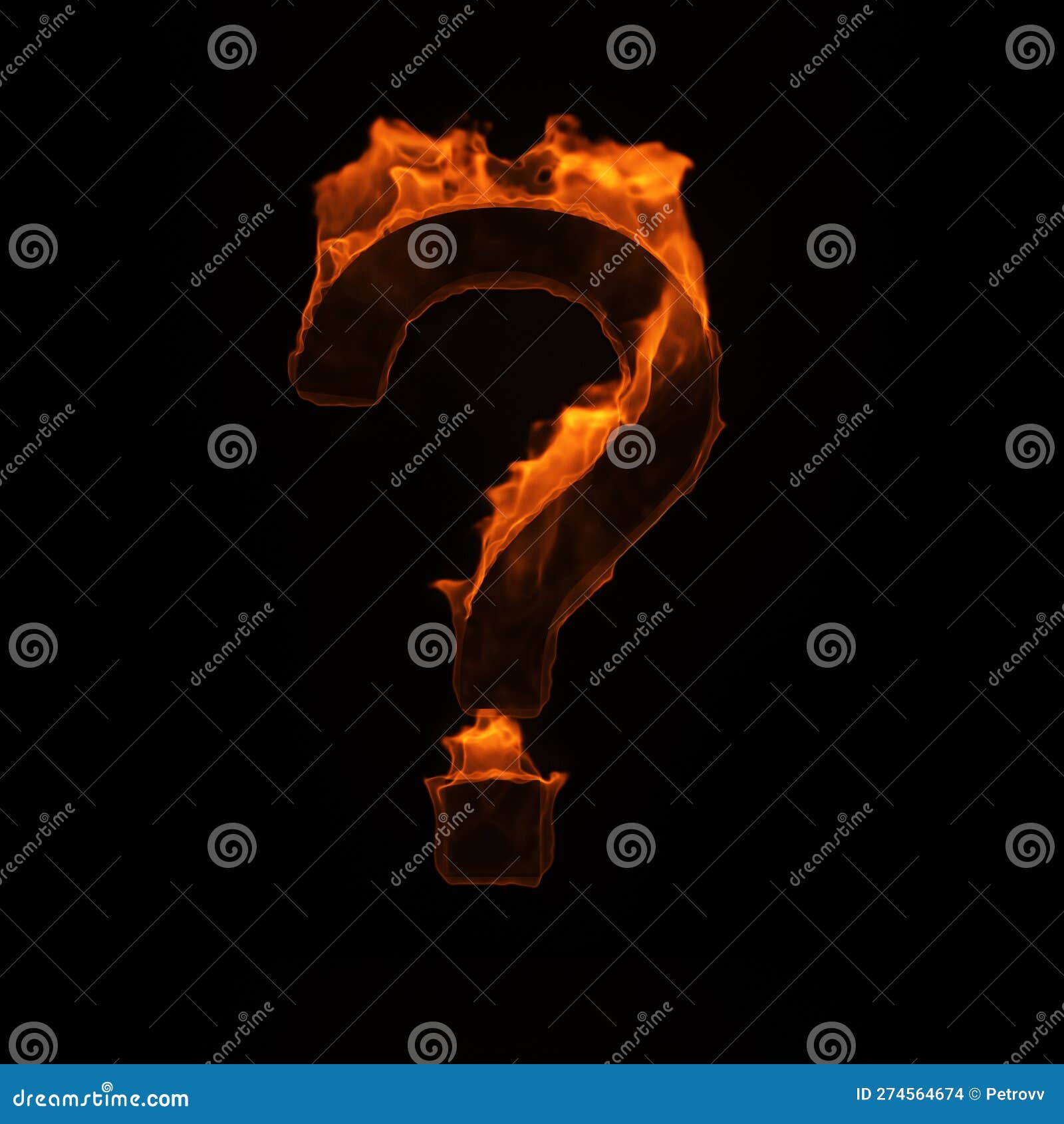 Burning Question Mark Symbol on Black Background Stock Illustration ...